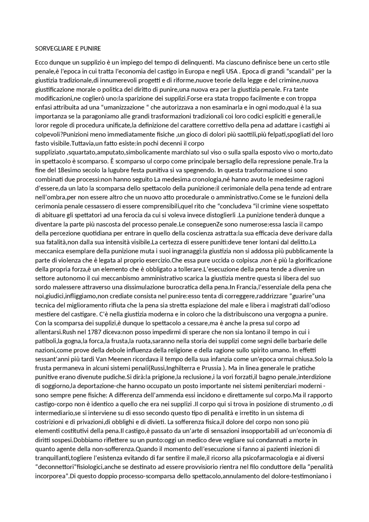 Sorvegliare E Punire Docsity