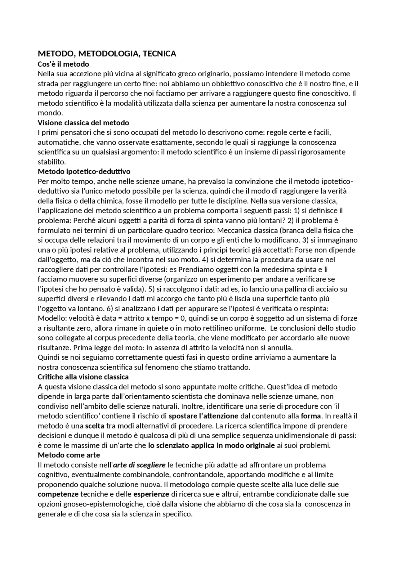 Metodo Metodologia Tecnica Appunti Di Metodologia Della Ricerca
