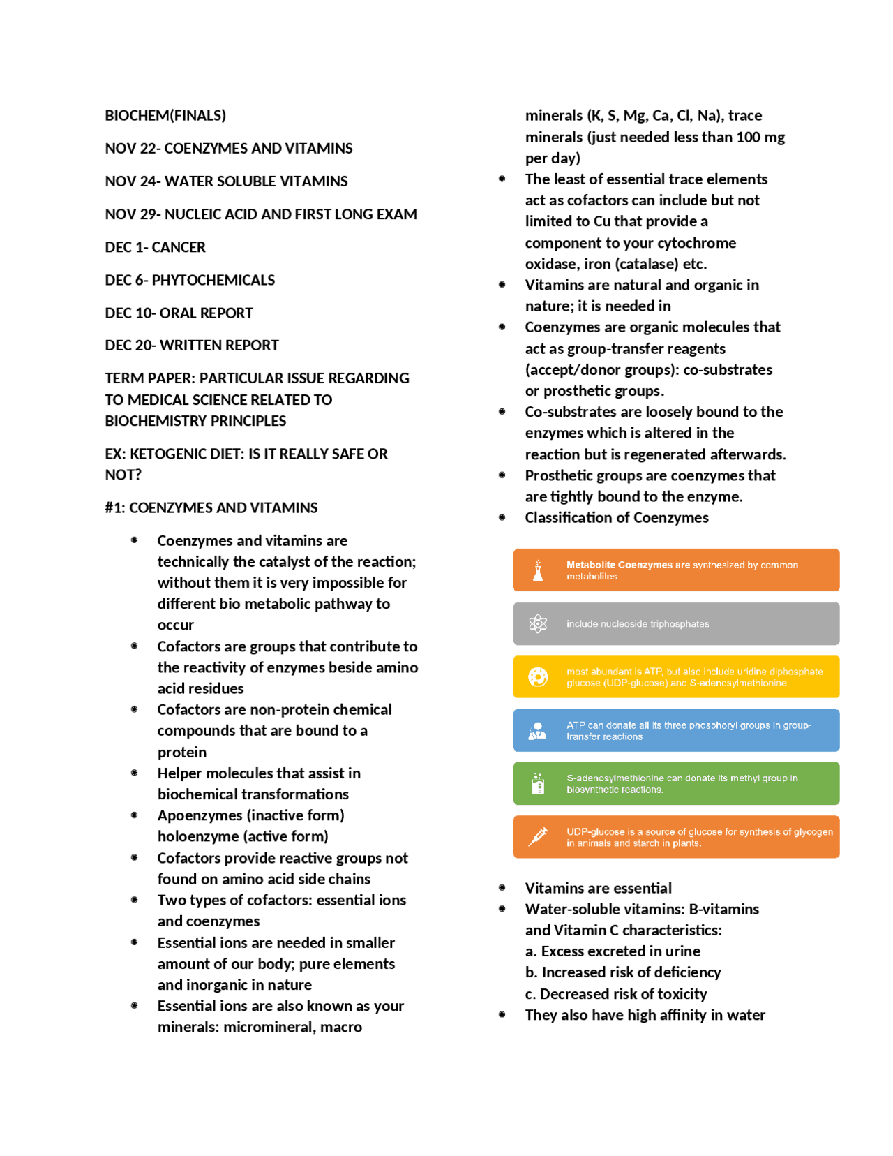 Summary In Biochemistry Docsity