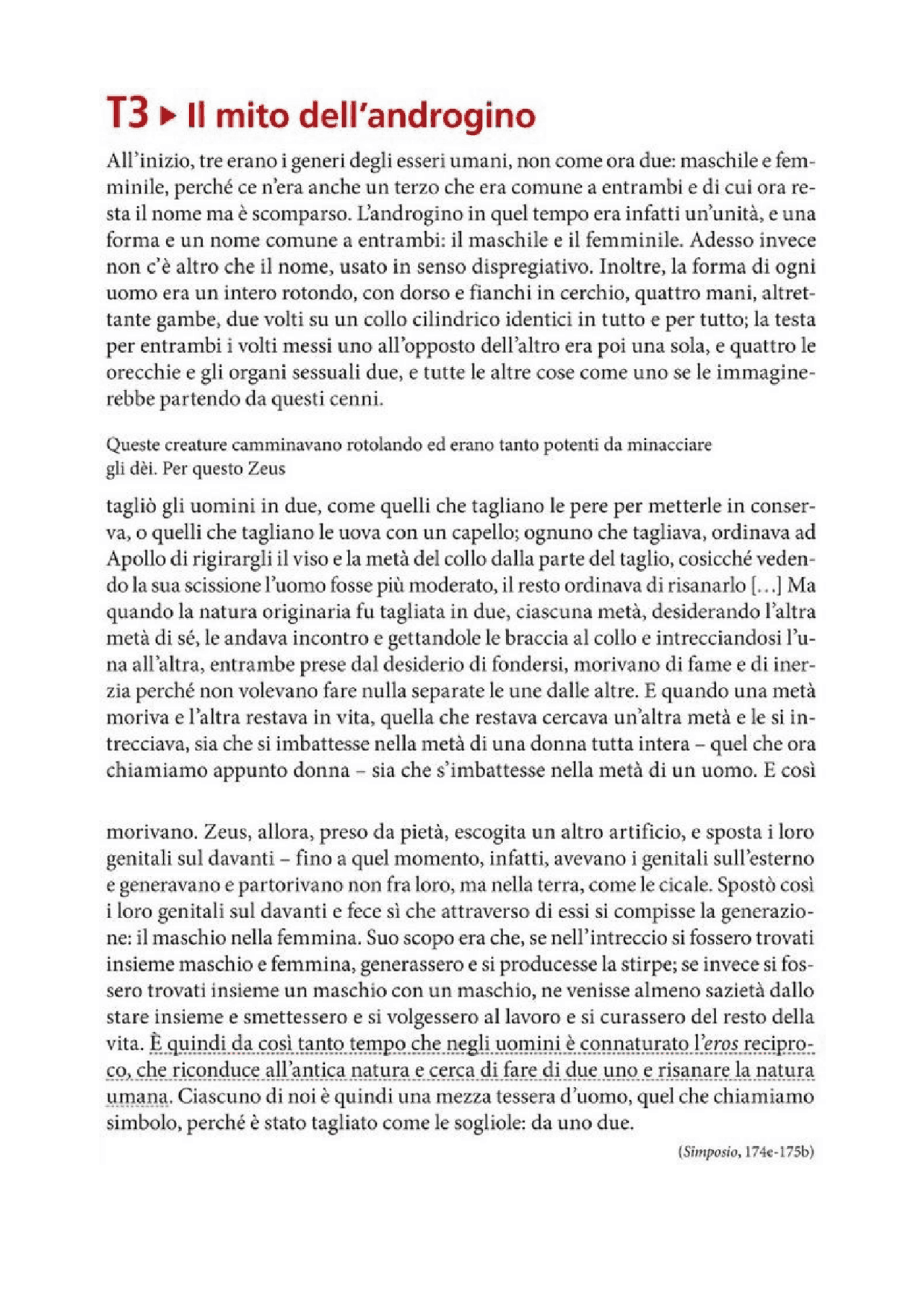 Platone Il mito degli androgini - Docsity