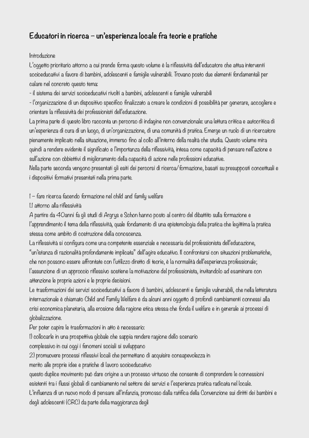 Educatori E Ricerca Docsity