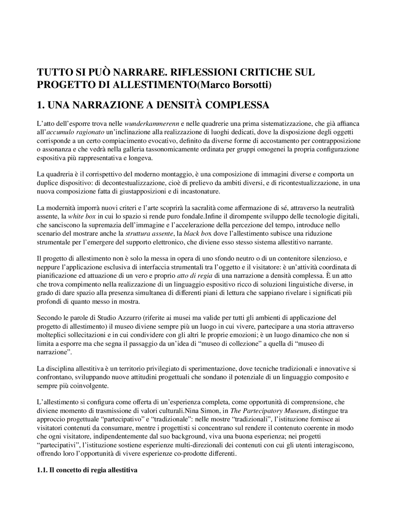 Riassunto Marco Borsotti Docsity