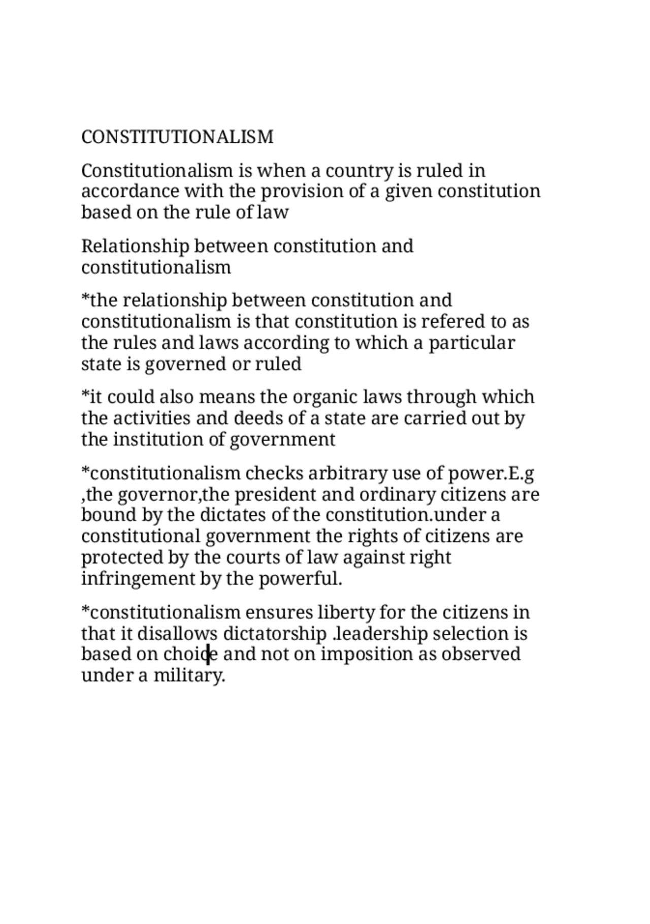 Constitutionalism ,Relationship between constitution and ...