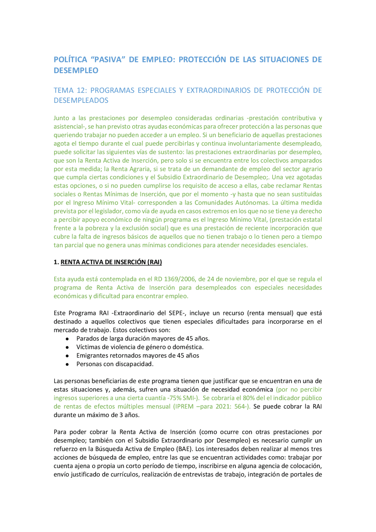 Tema 12 Derecho Del Empleo Docsity