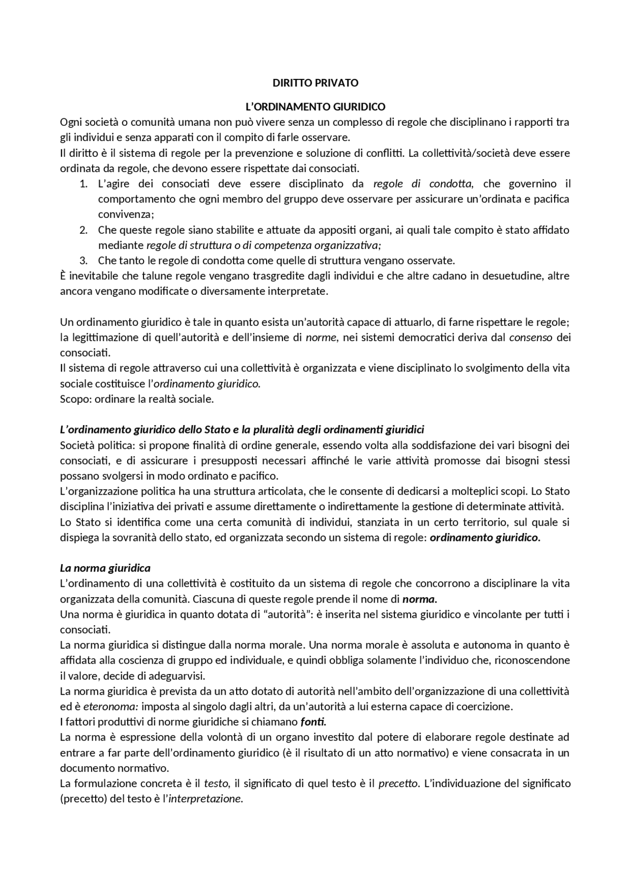 Appunti Di Diritto Privato Docsity