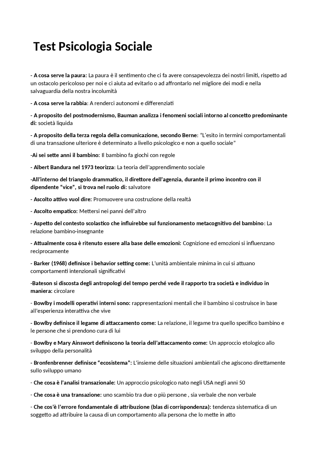 Psicologia Sociale Università Pegaso Docsity