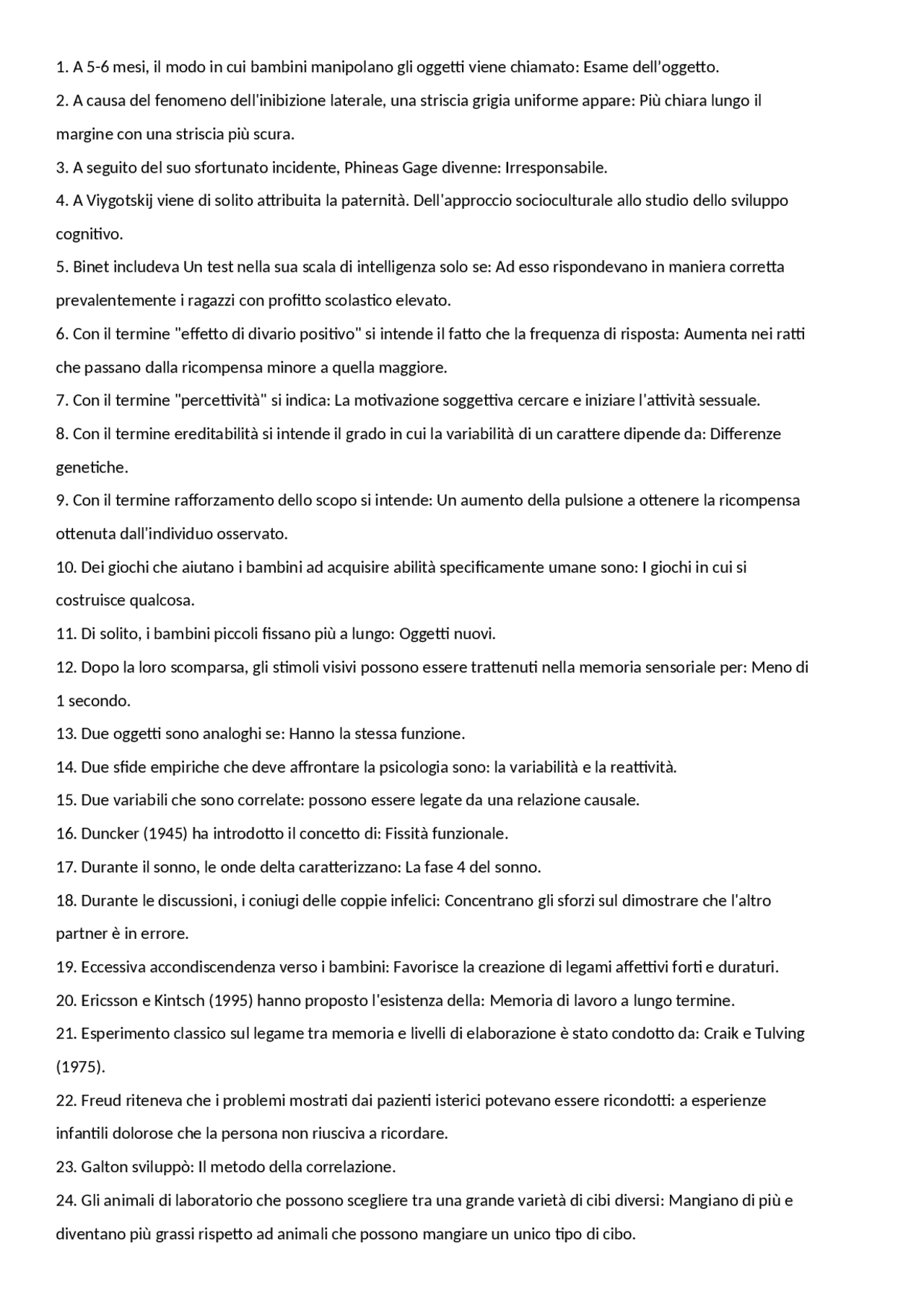 Psicologia Dei Processi Cognitivi Ed Emotivi Docsity