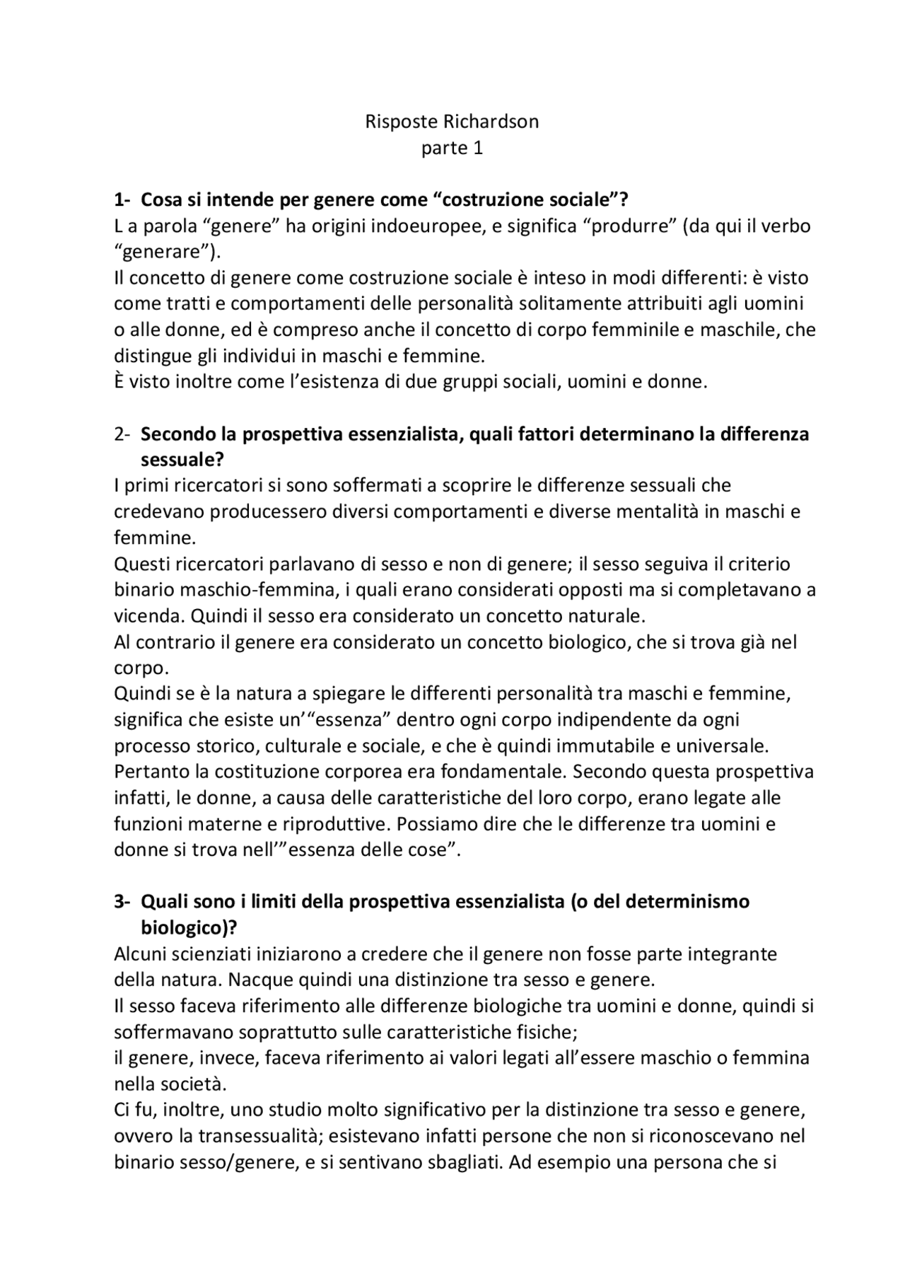 Risposte Ai Quesiti Dei Testi Docsity