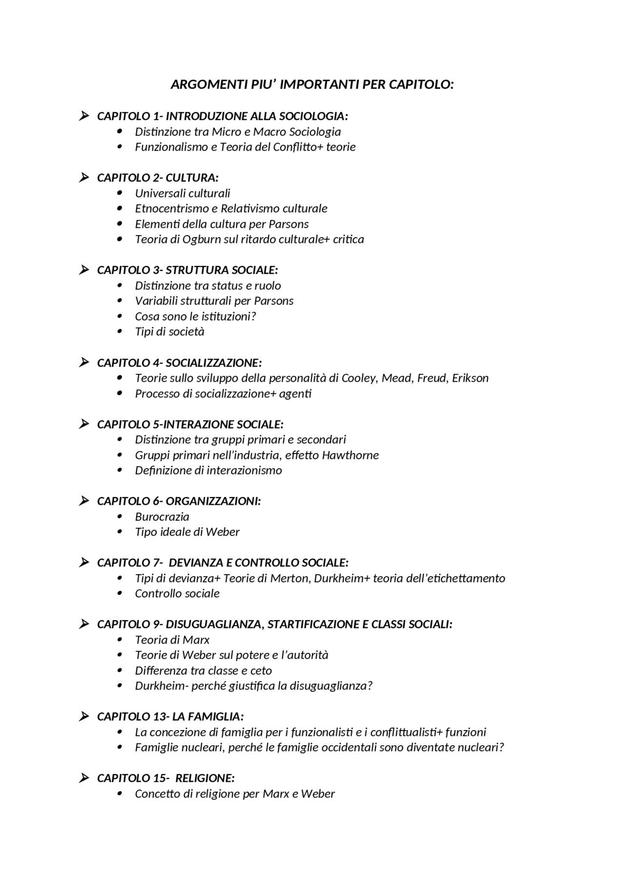 Domande Sociologia Esame Docsity