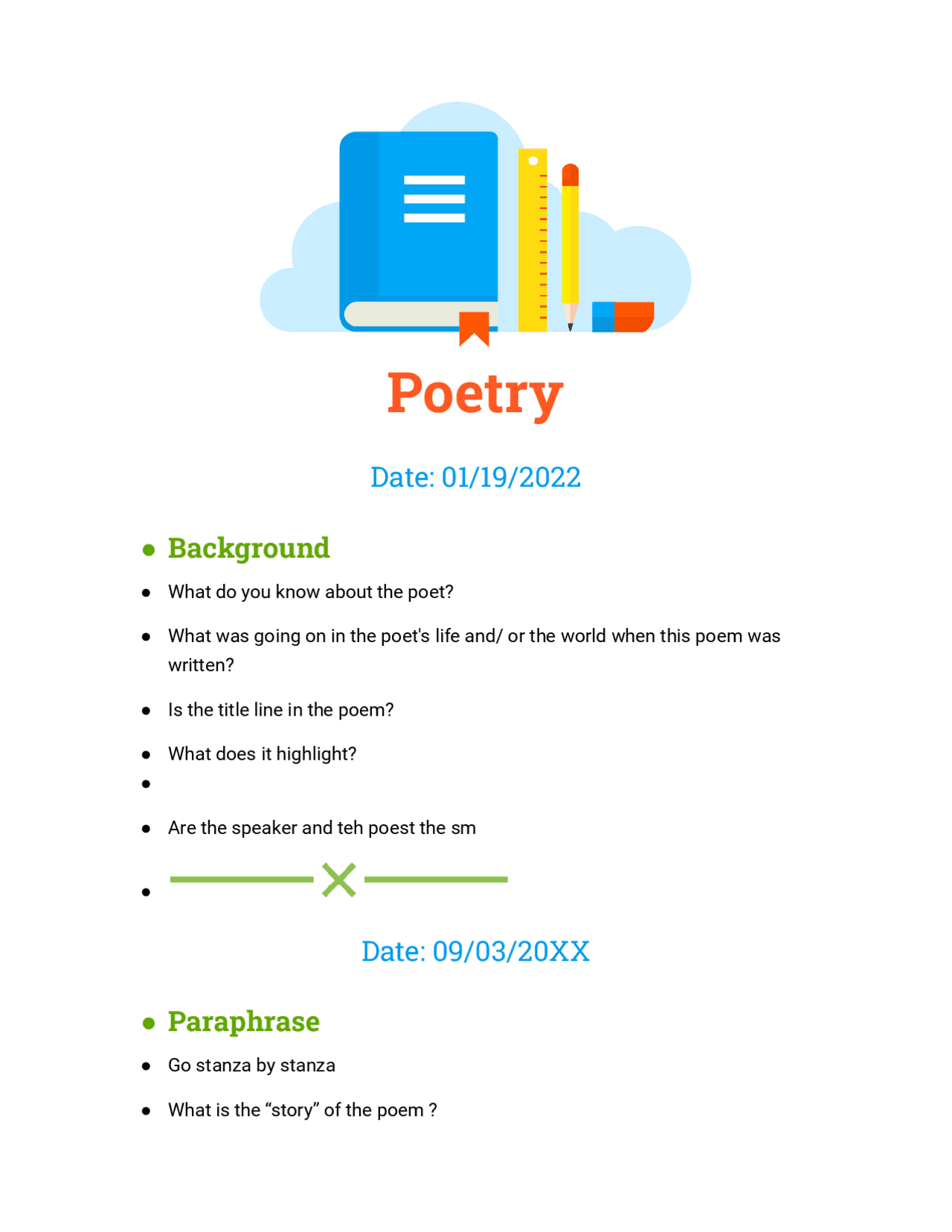 Poetry Notes Class Notes Docsity