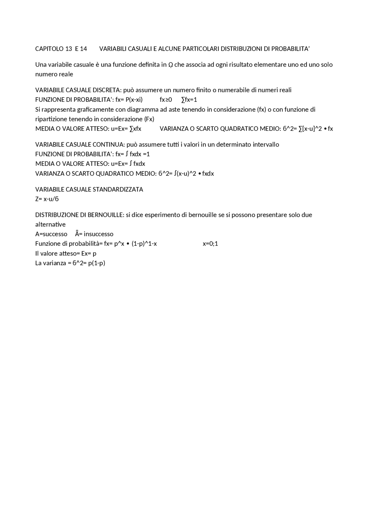 Formule Dei Capitoli 13 E 14 Docsity