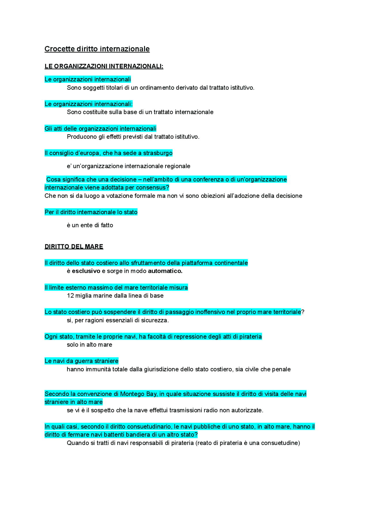Crocette Esame Di Diritto Intle Prove Desame Di Diritto