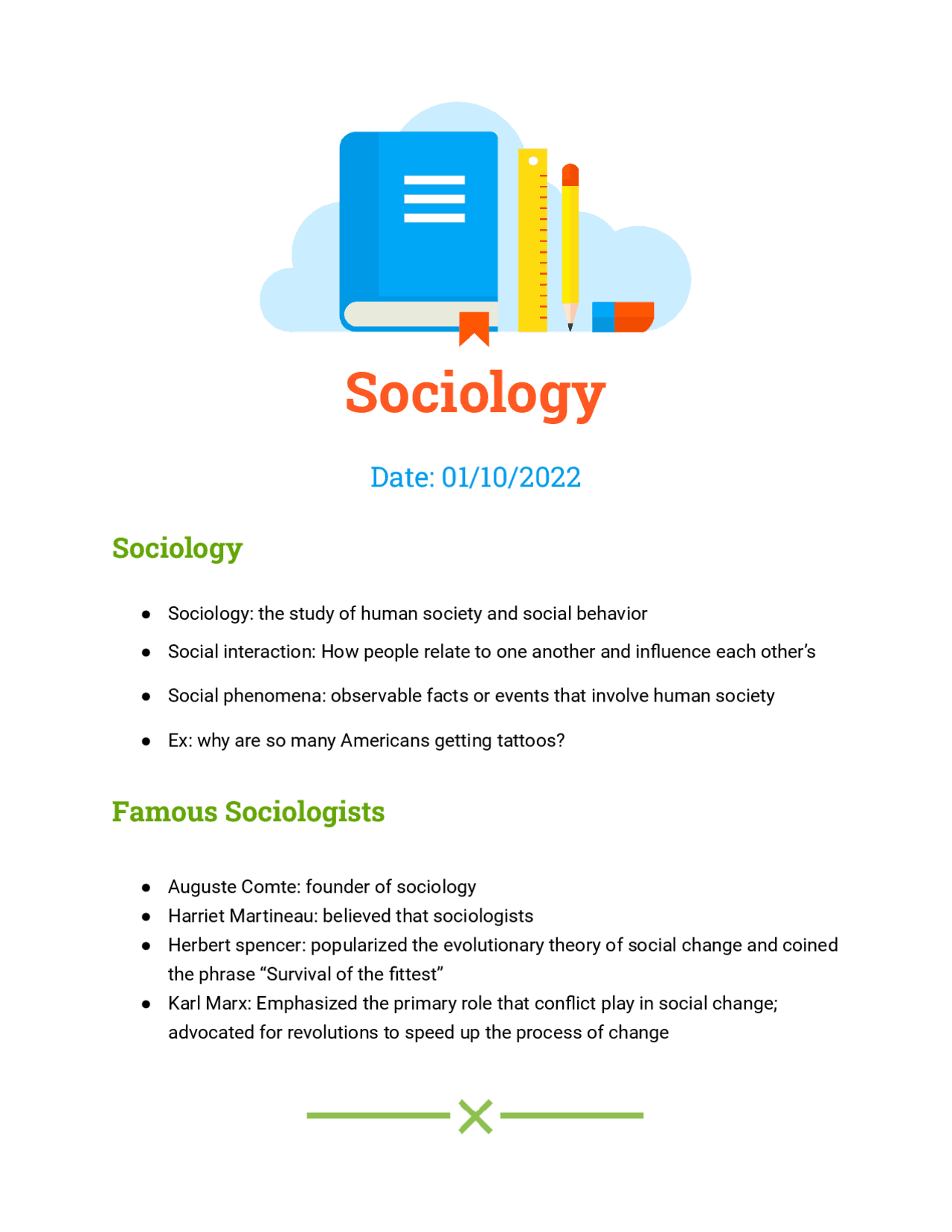 Sociology class notes | Study notes Sociology | Docsity