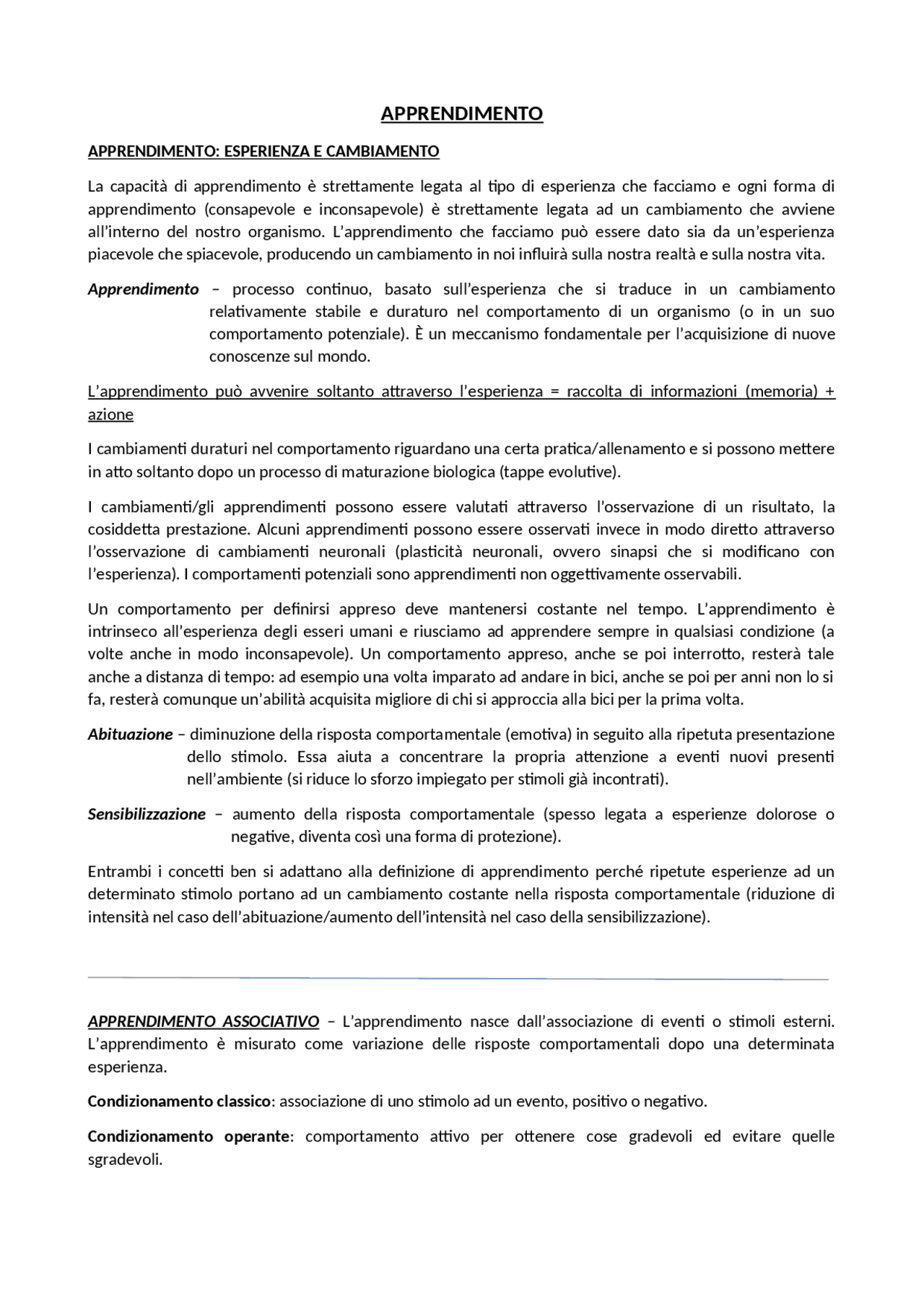 Psicologia Generale E Basi Neuro Cognitive Dellapprendimento Docsity