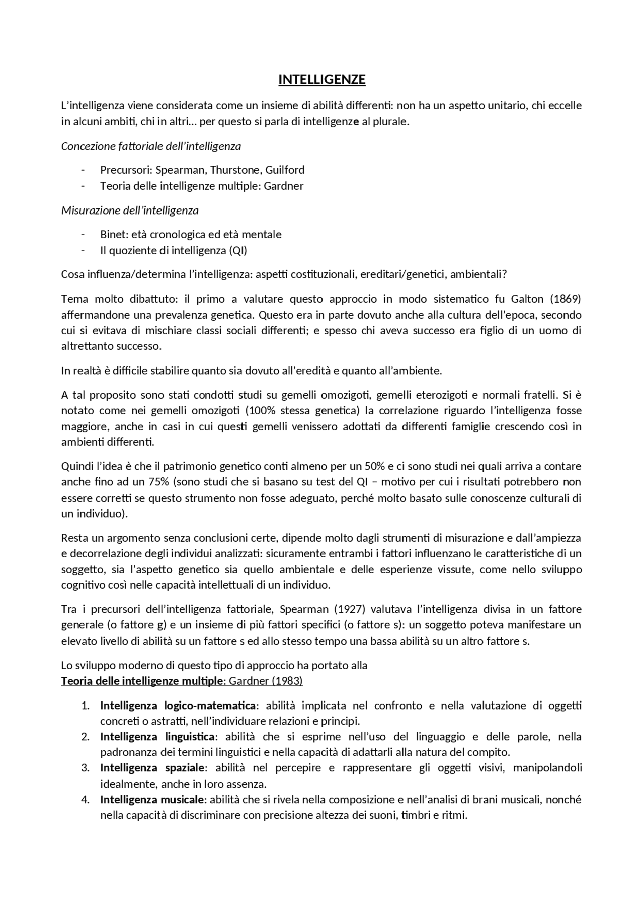 Psicologia Generale E Basi Neuro Cognitive Dellapprendimento Docsity