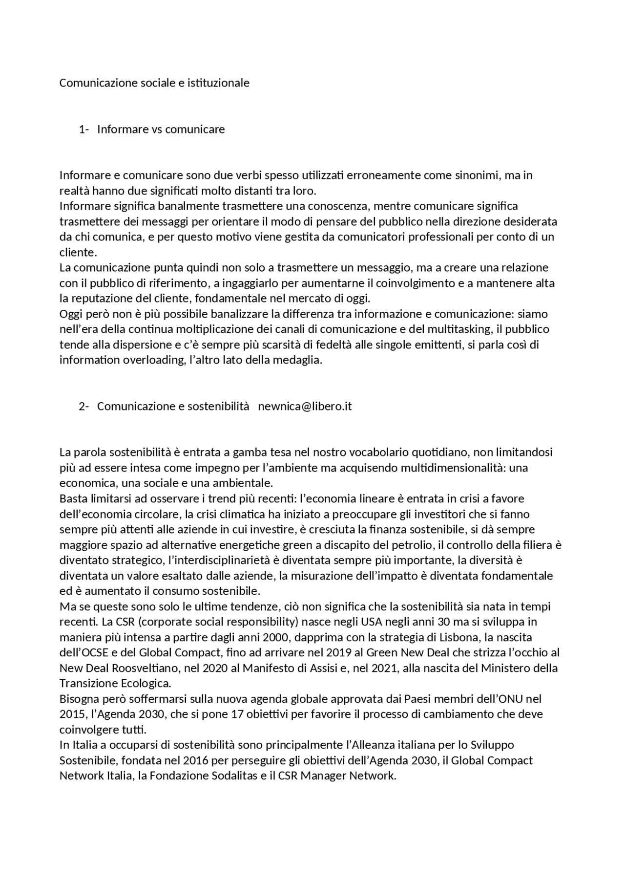 Domande E Risposte Di Comunicazione Docsity