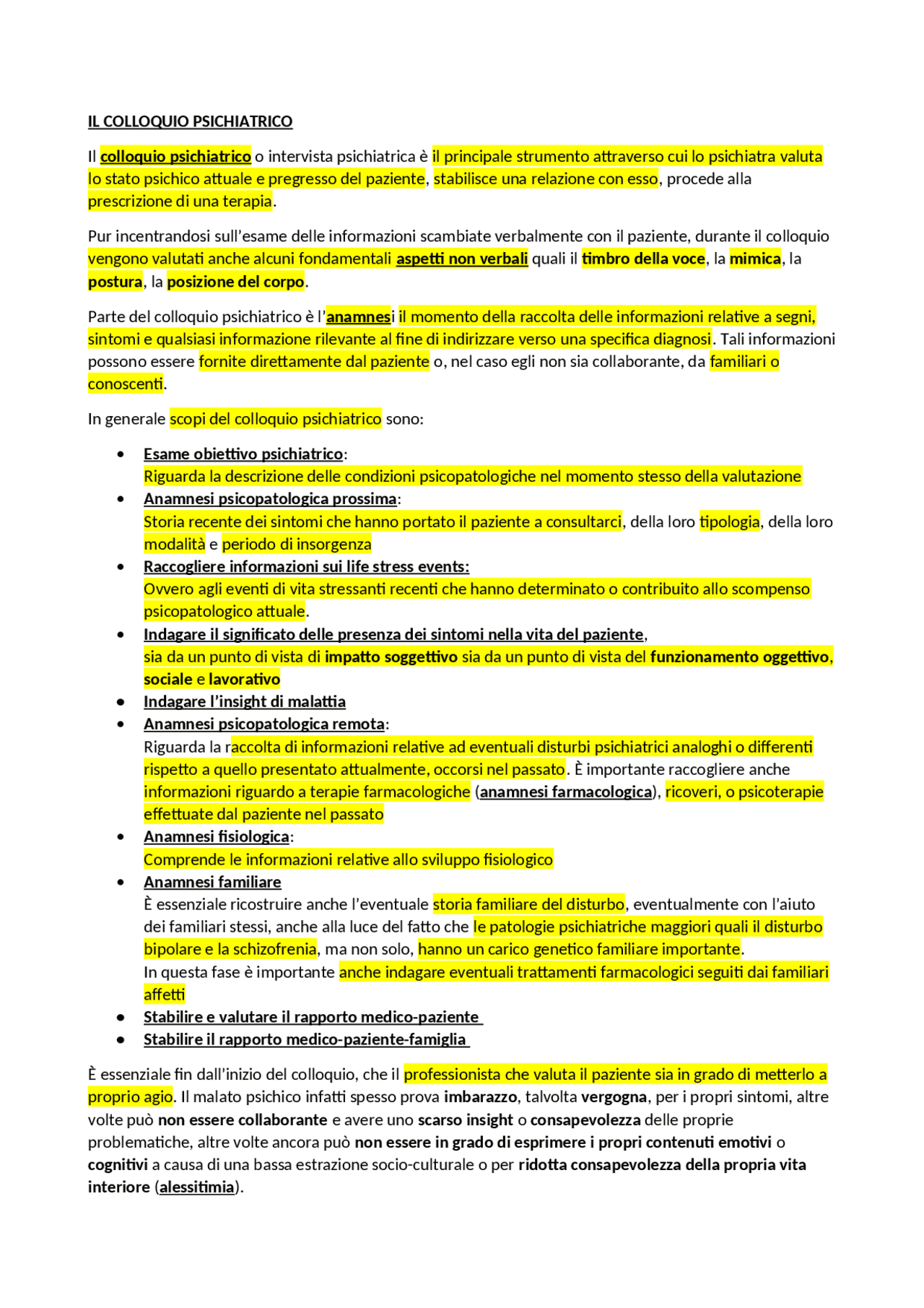 Lezione 2 Psichiatria Docsity