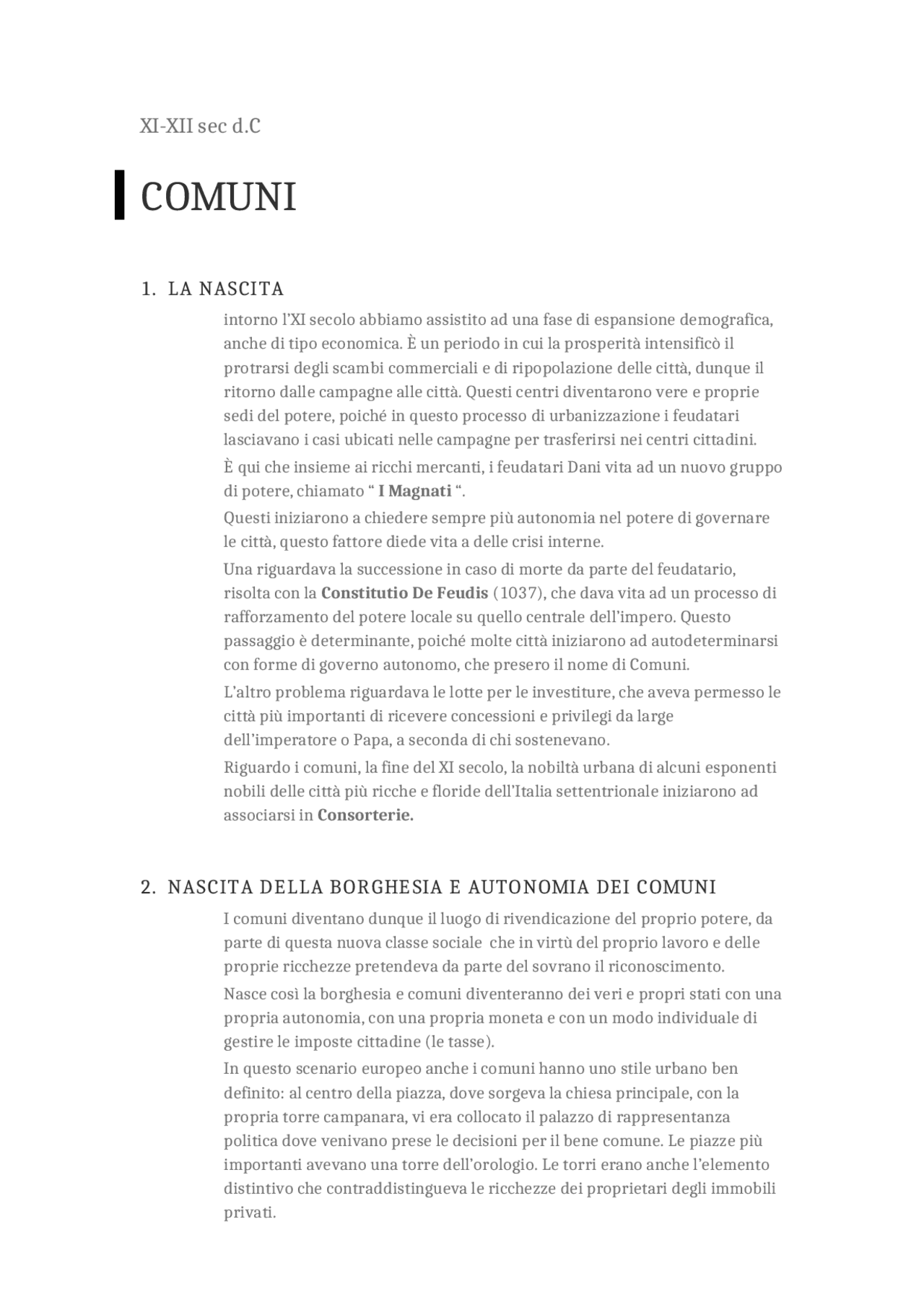 La Nascita Dei Comuni Docsity