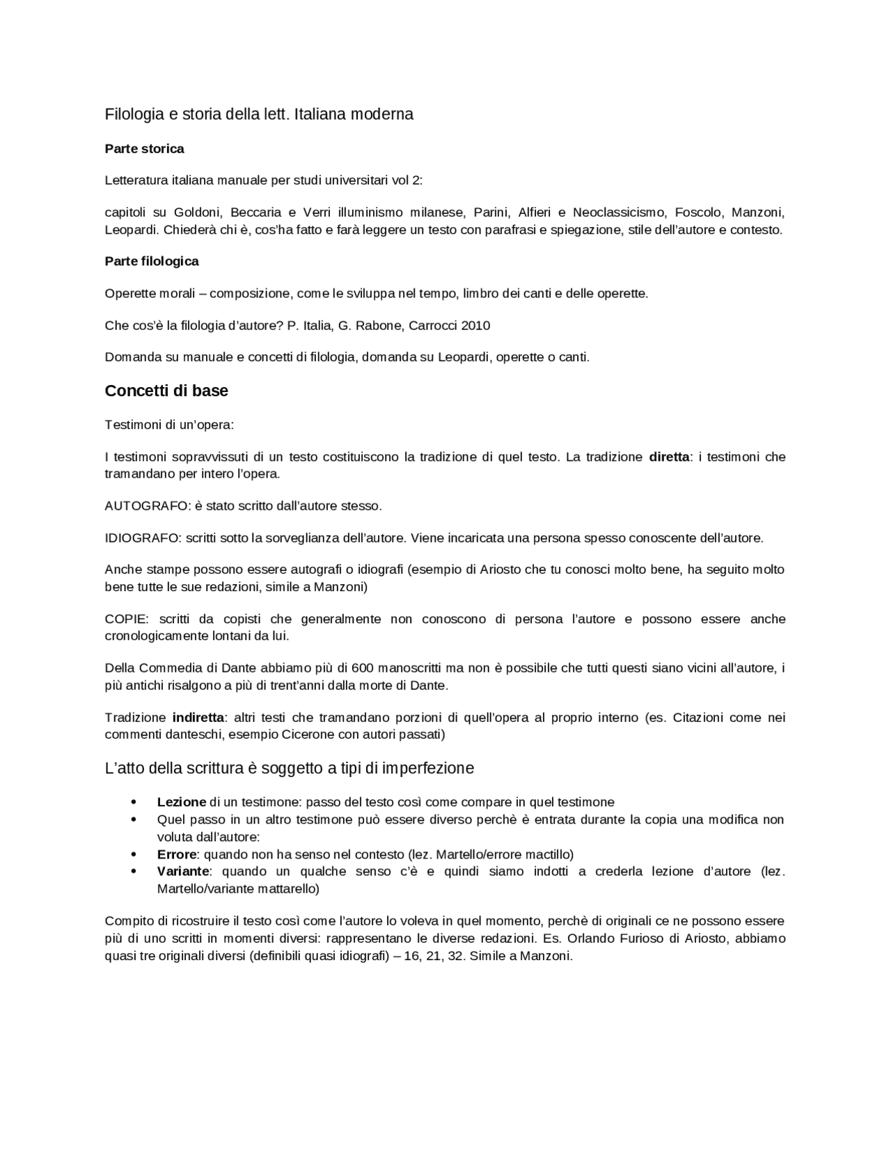 Appunti Del Corso Prime Lezioni Docsity
