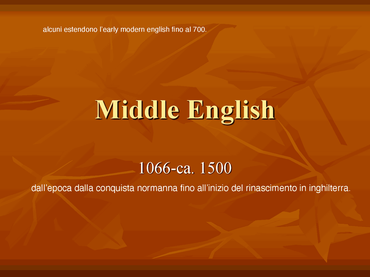 History and Features of Middle English - Docsity