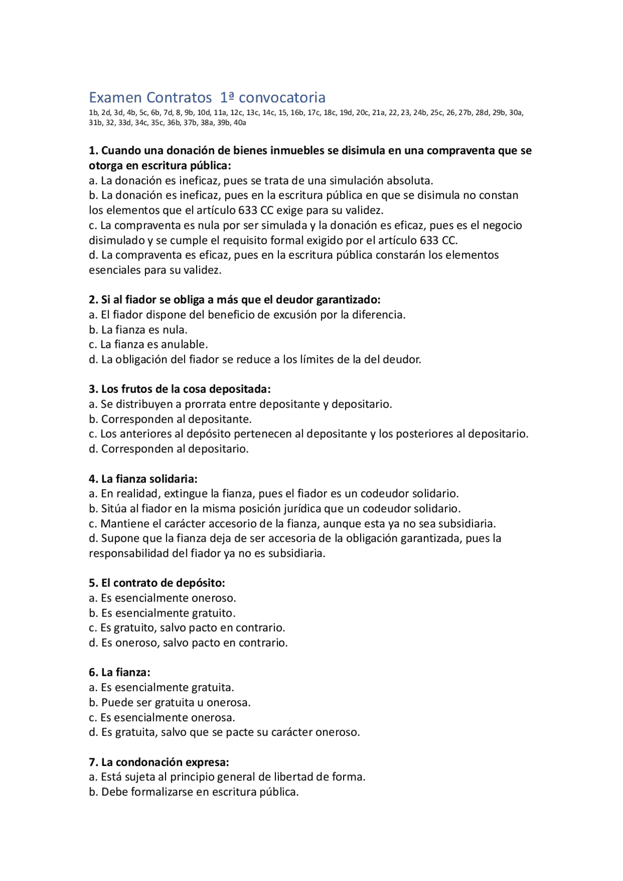 Test De Derecho Mercantil Parte I Docsity