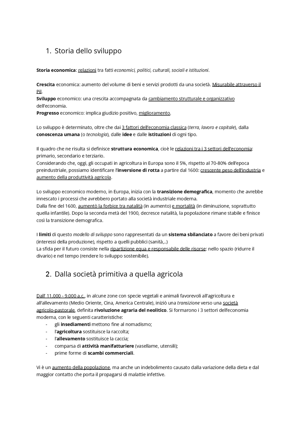 Storia Dello Sviluppo Docsity