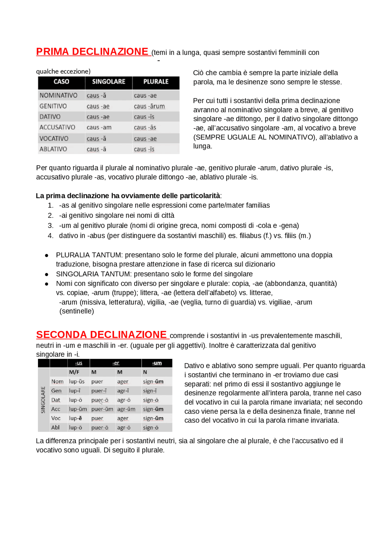 Le Declinazioni Schema Schemi E Mappe Concettuali Di Lingua Latina