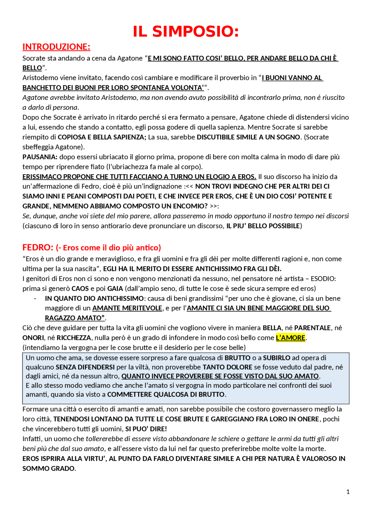 Sintesi Del Libro Simposio Docsity