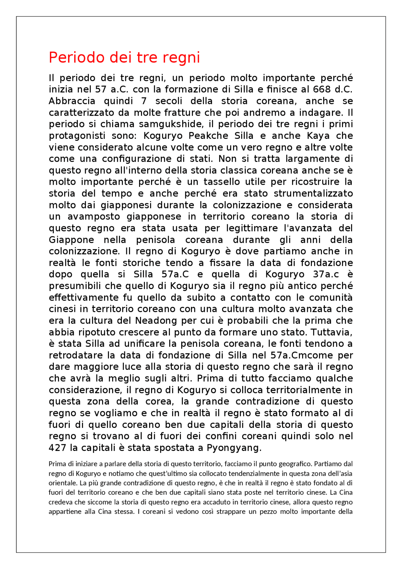 Koguryo Appunti Storia Della Corea Docsity