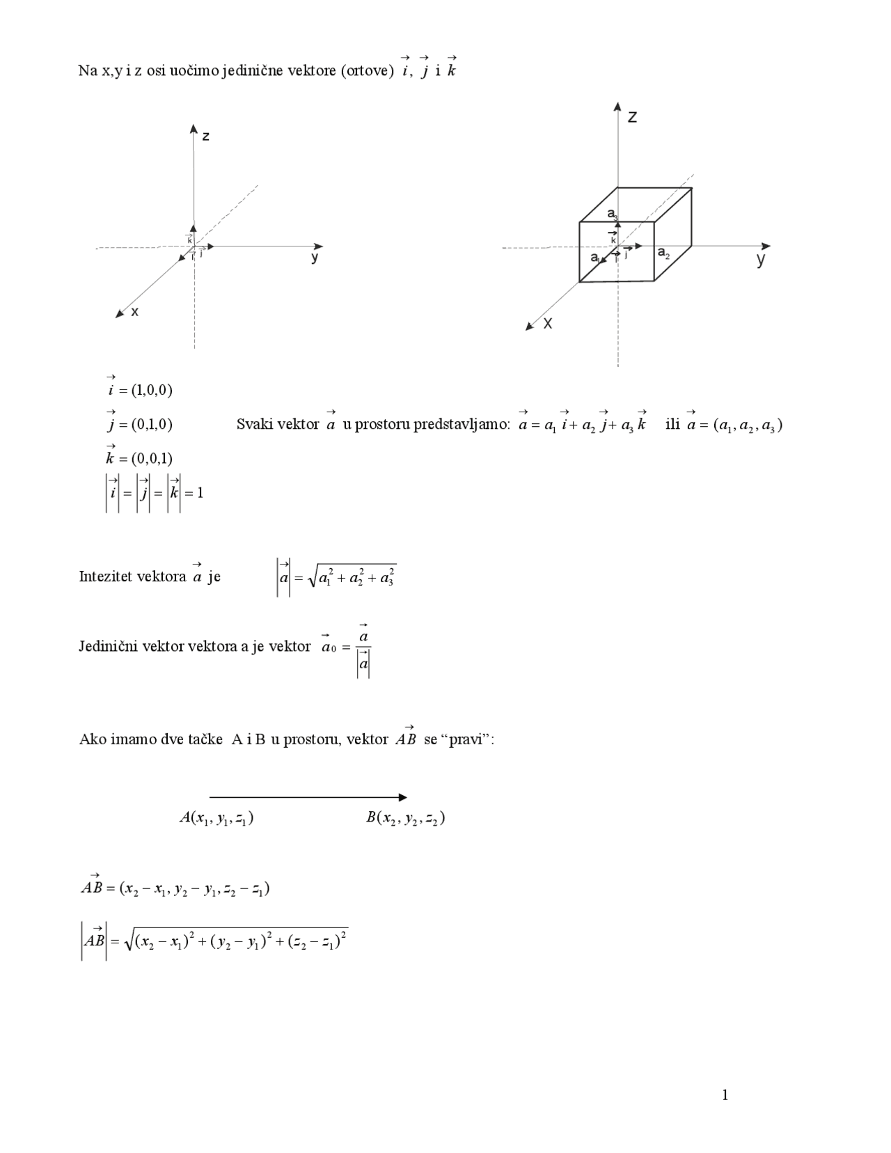 Vektori Formule 3° God Srednje Skripte Predlog Matematica Docsity