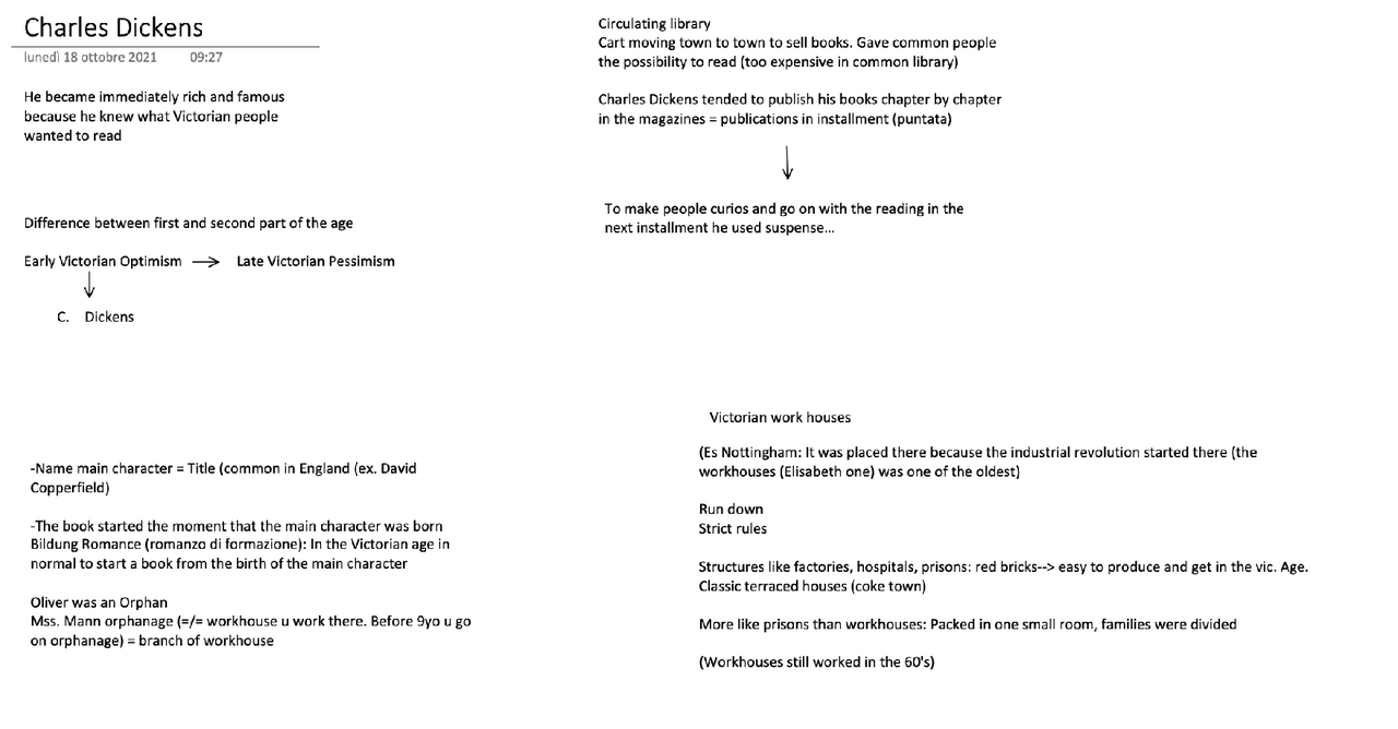 Charles Dickens, ideals and texts analyses. - Docsity
