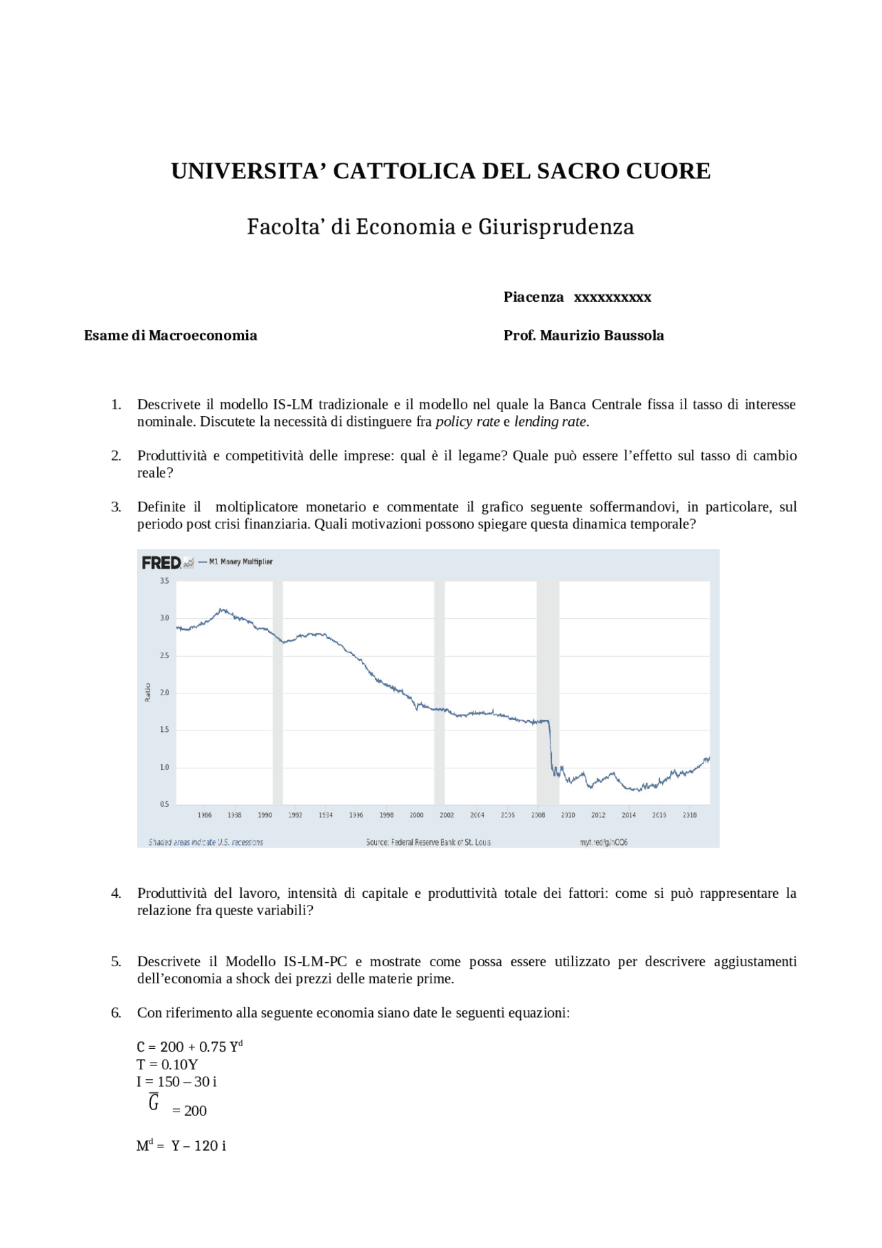 Domande Macroeconomia Docsity