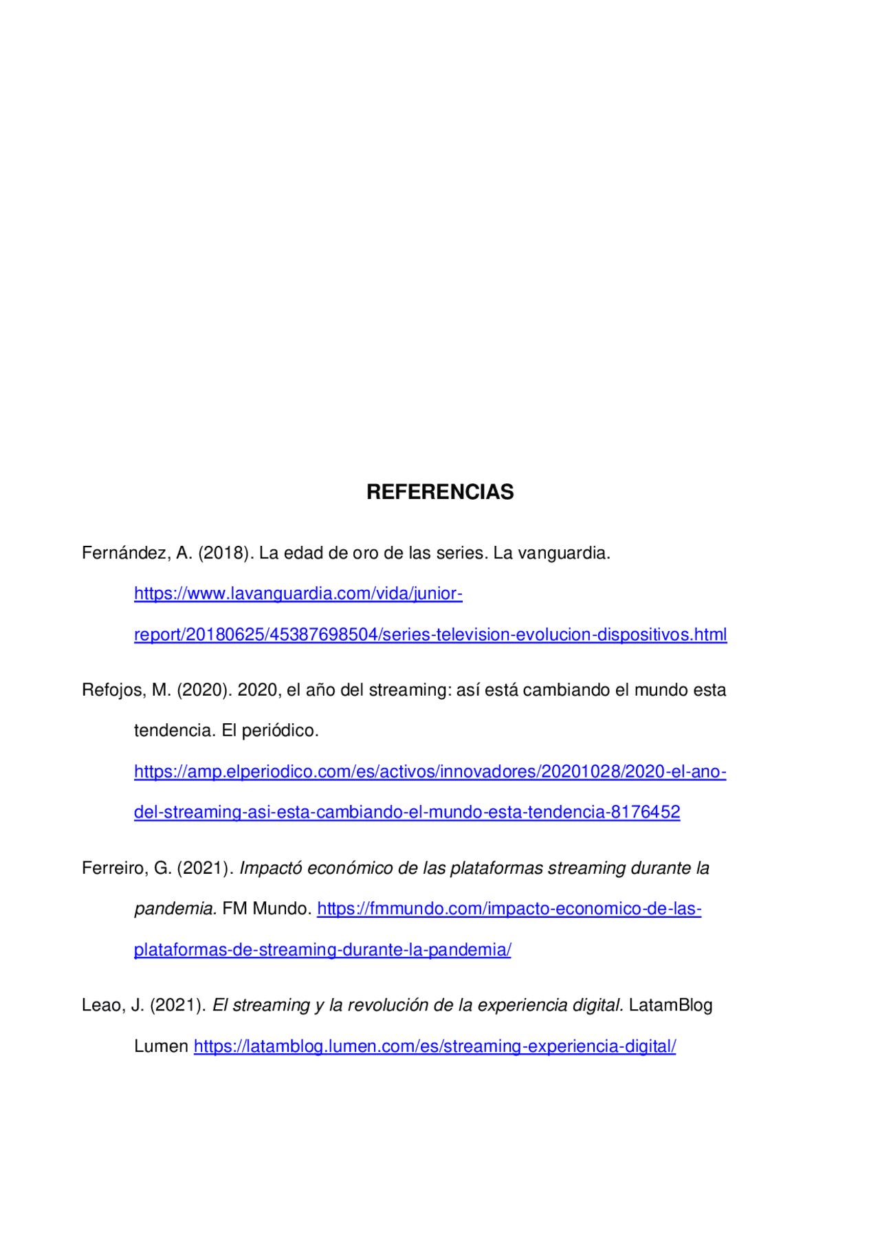 Cómo realizar referencias | Exercises of Spanish | Docsity