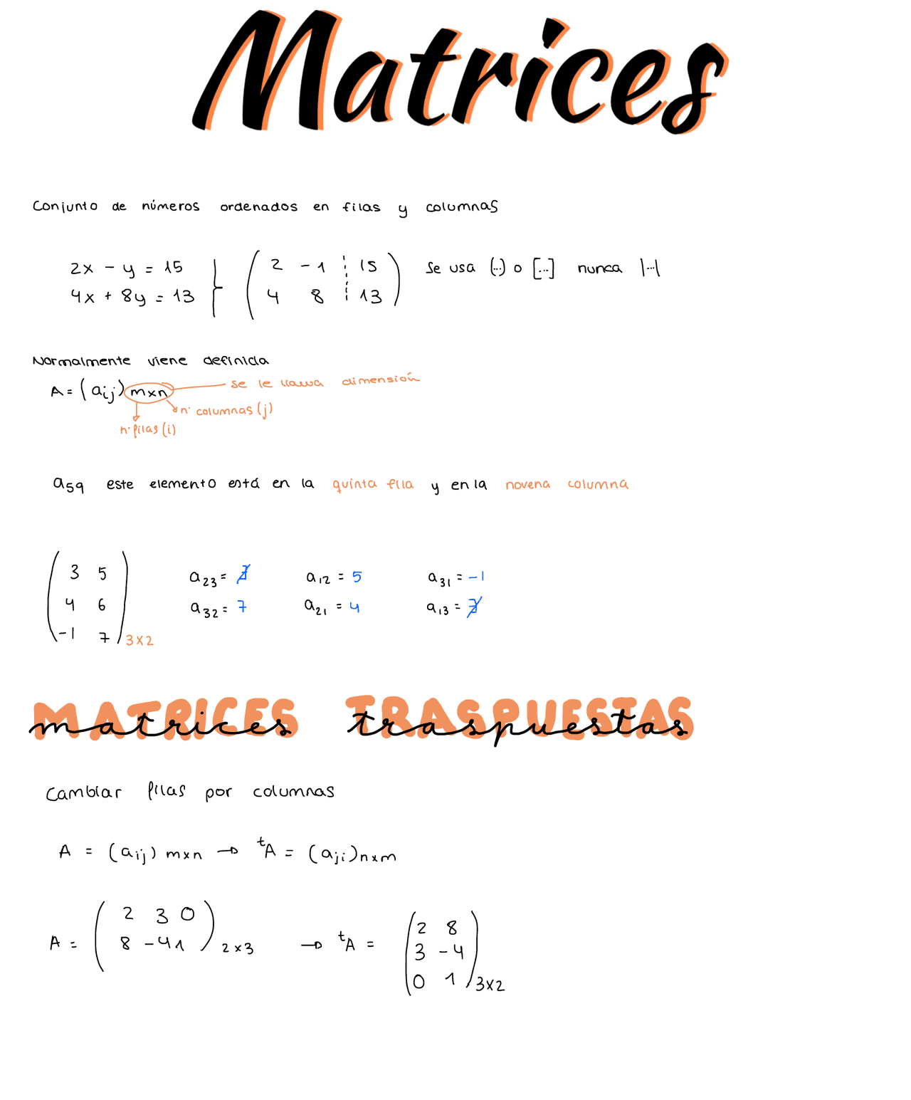 Matematicas Matrices Apuntes De Matemáticas Docsity
