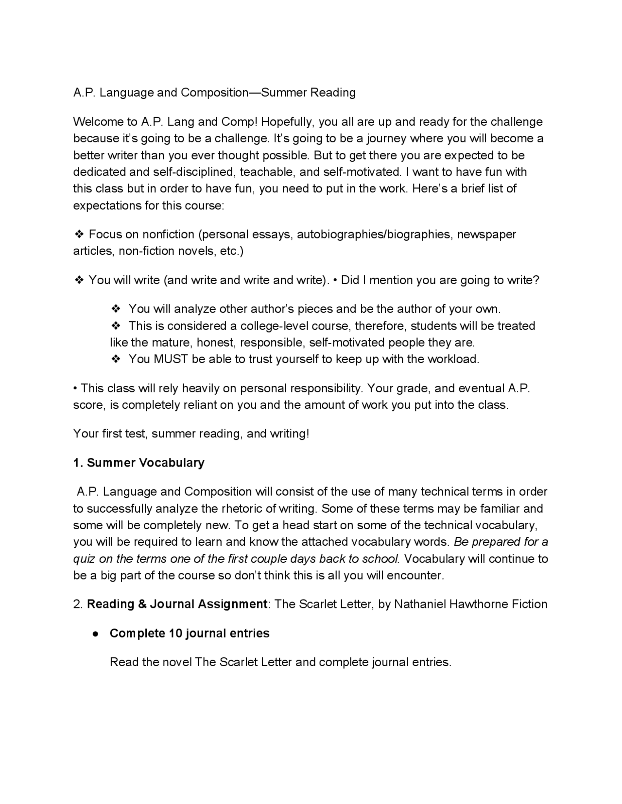 Best AP Language and Composition Review Terms - Docsity