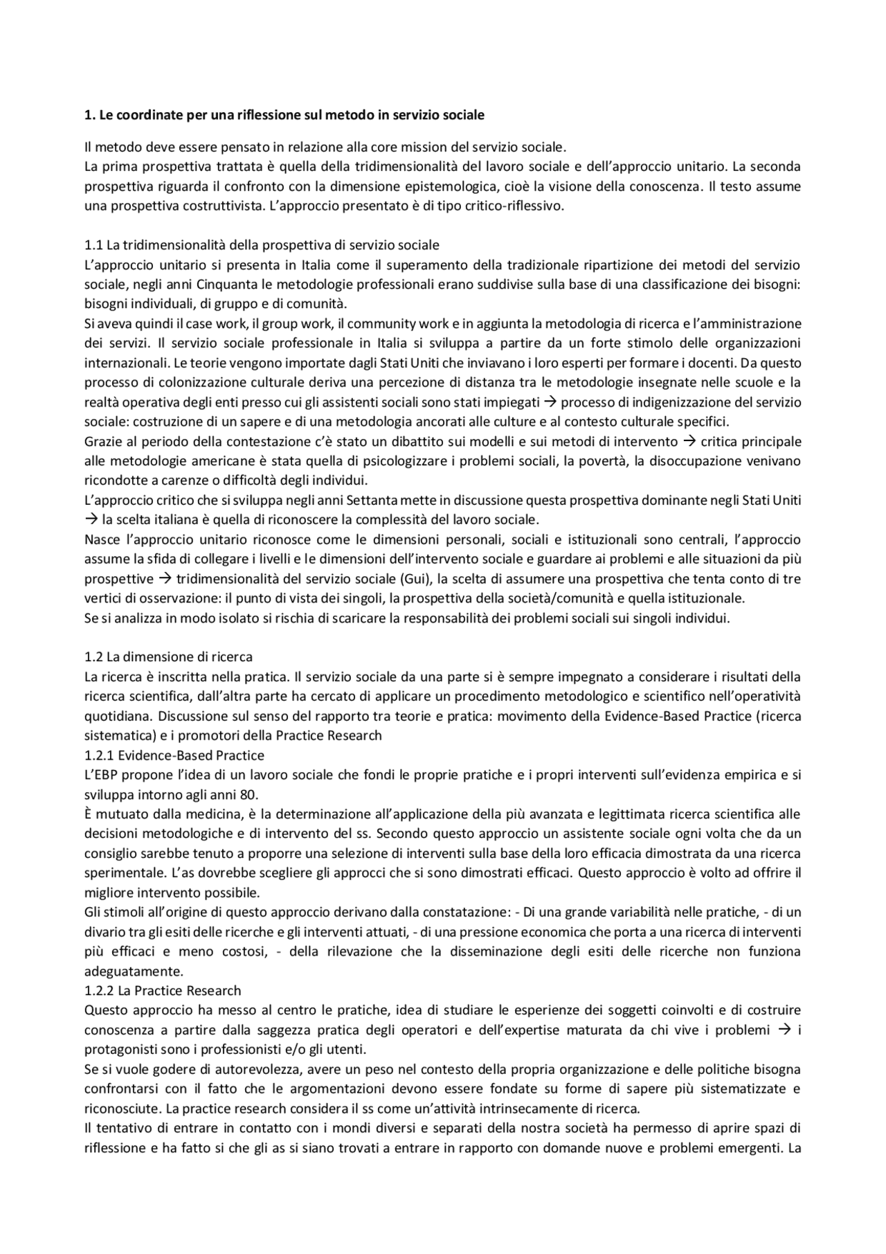 Il Metodo Del Servizio Sociale Docsity