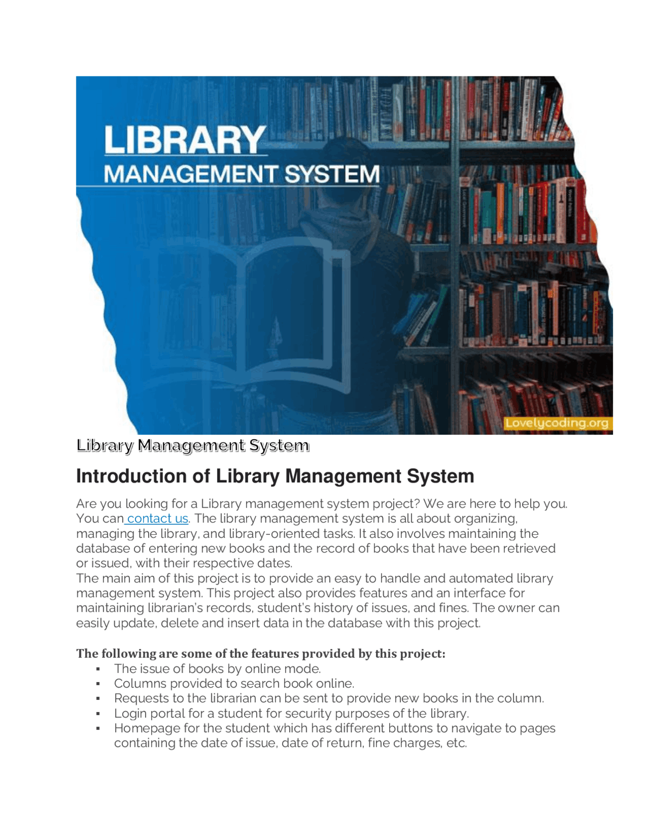 Library Management System Docsity