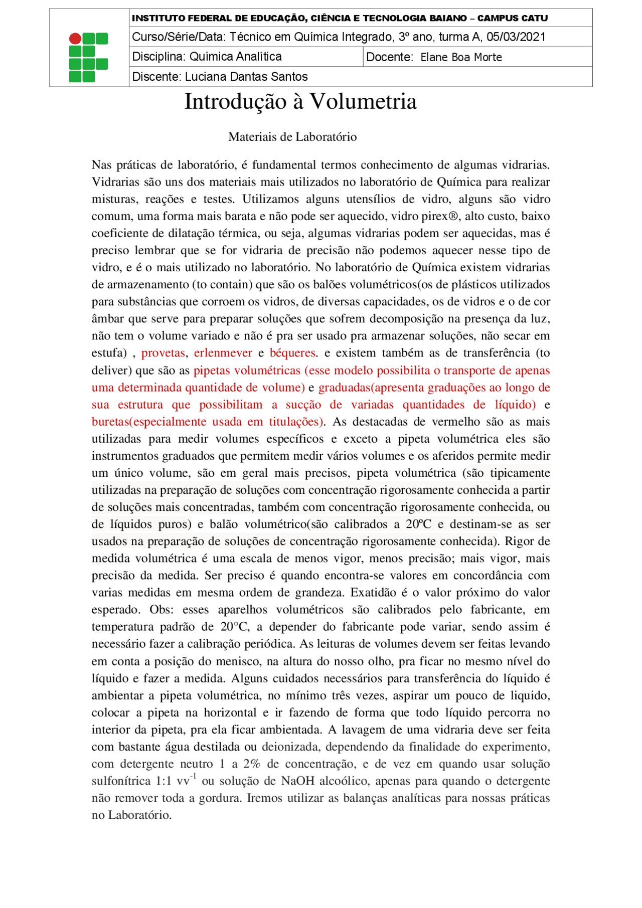 Volumetria, tudo que se deve saber - Docsity