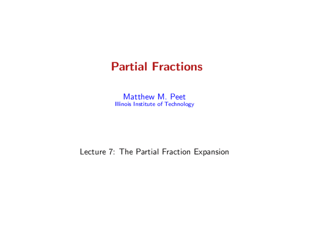 The Partial Fraction Expansion and Inverse Laplace | Slides Control ...