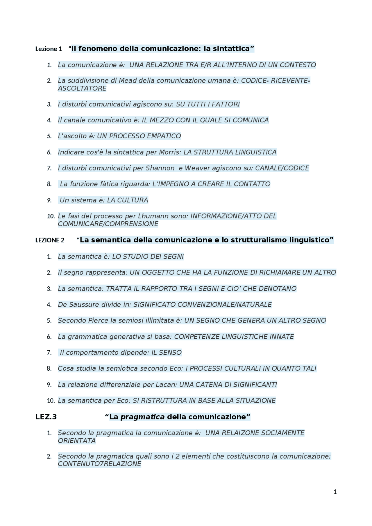 Test Comunicazione E Processi Culturali Docsity