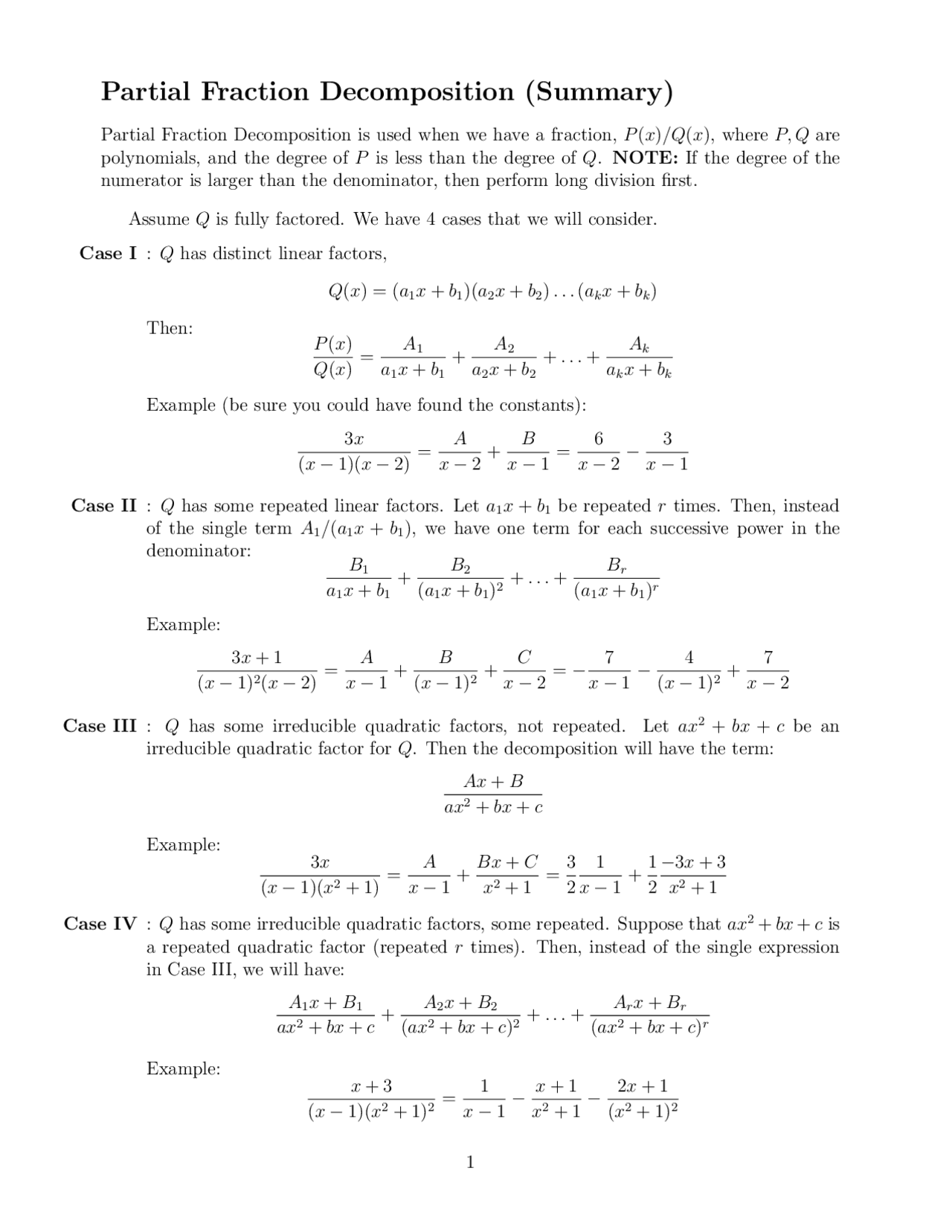 Partial Fraction Decomposition Summary Docsity partial-fraction-decomposition-summary-docsity