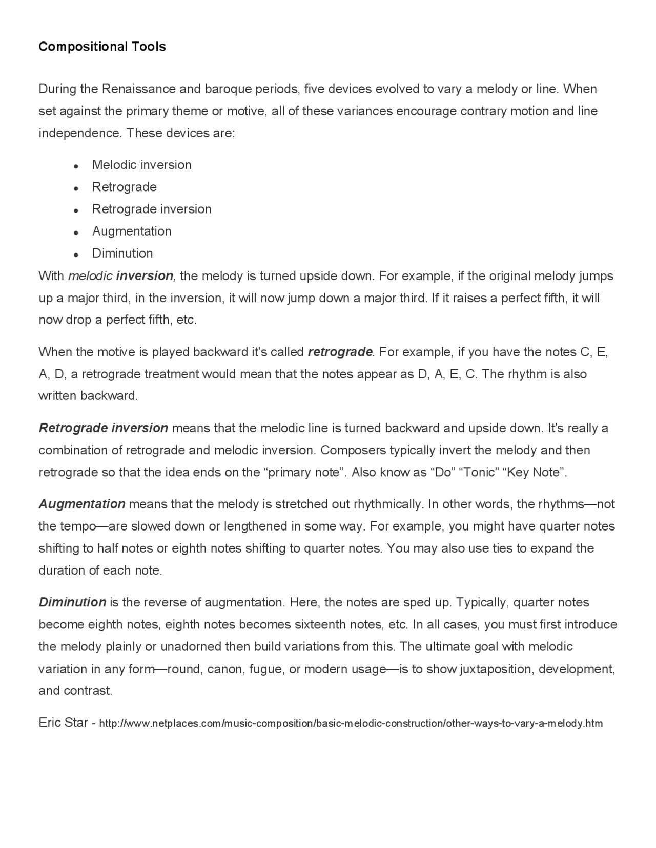 Compositional Tools - Docsity