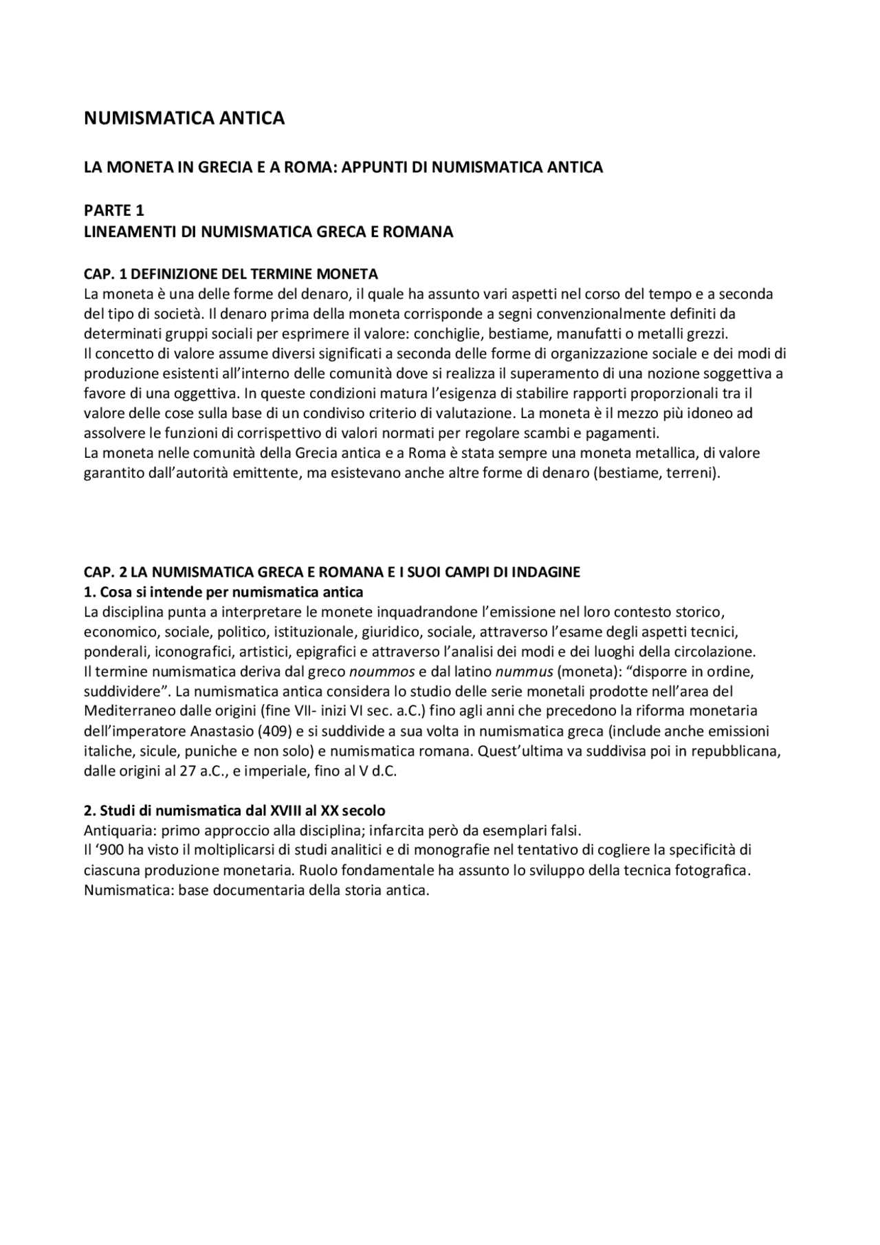 Appunti Di Numismatica Antica Docsity