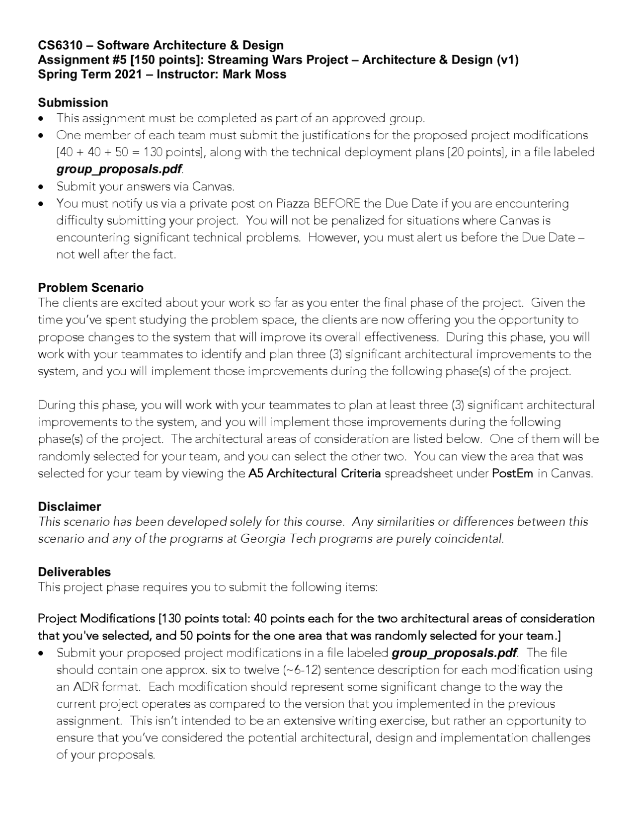 A5 Assignment For Streaming Service Docsity