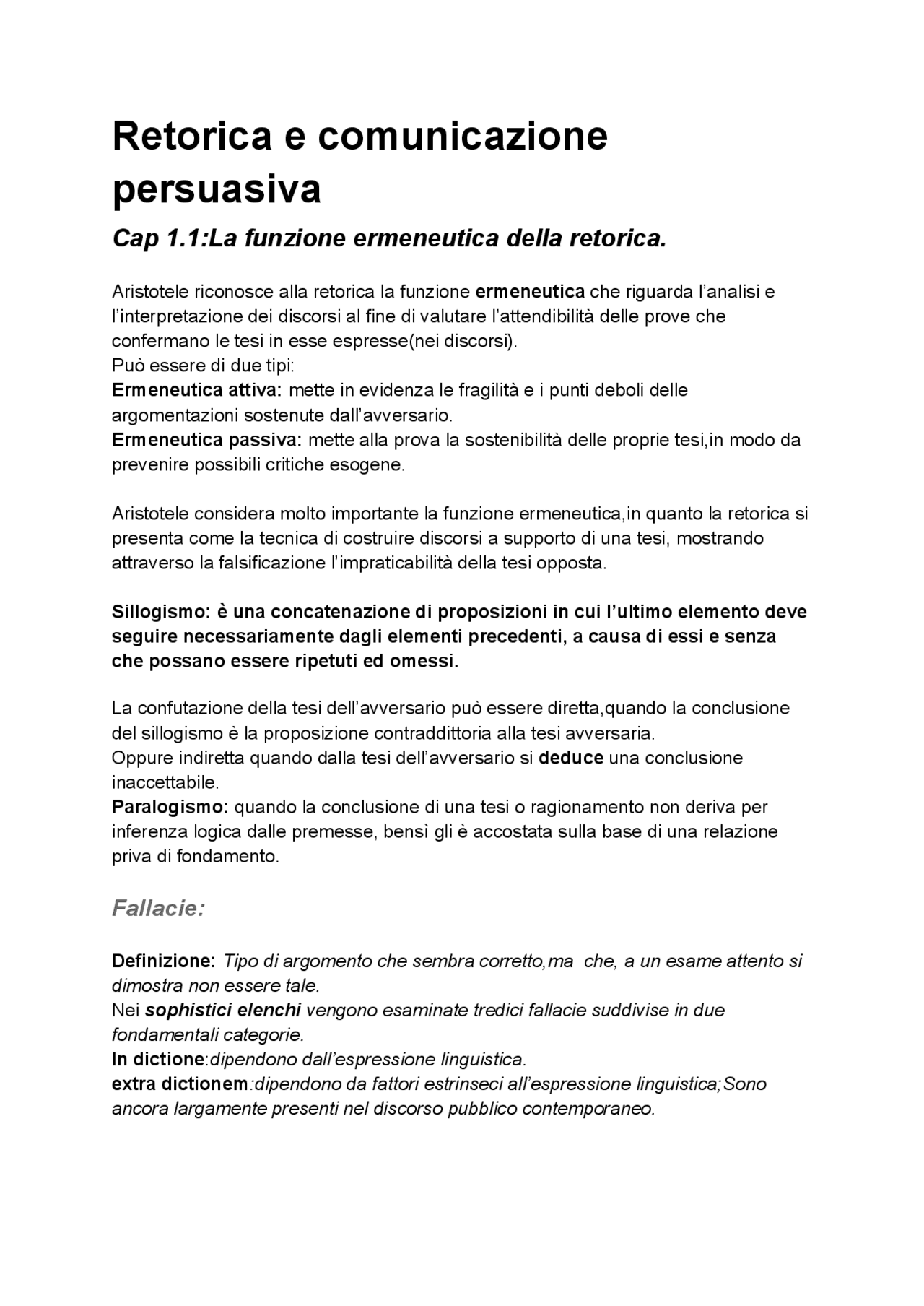 Riassunto Del Libro Retorica E Comunicazione Docsity