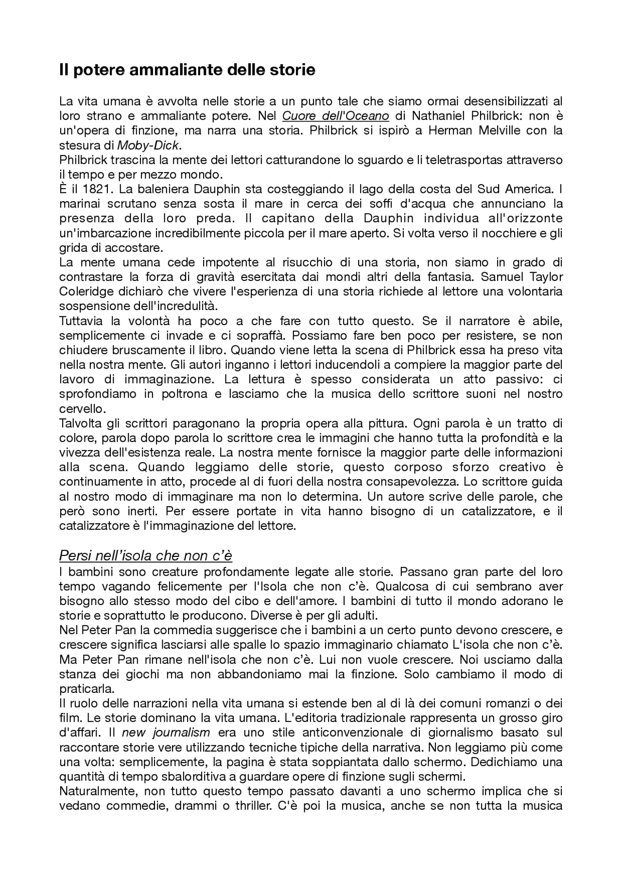 Listinto Di Narrare Docsity