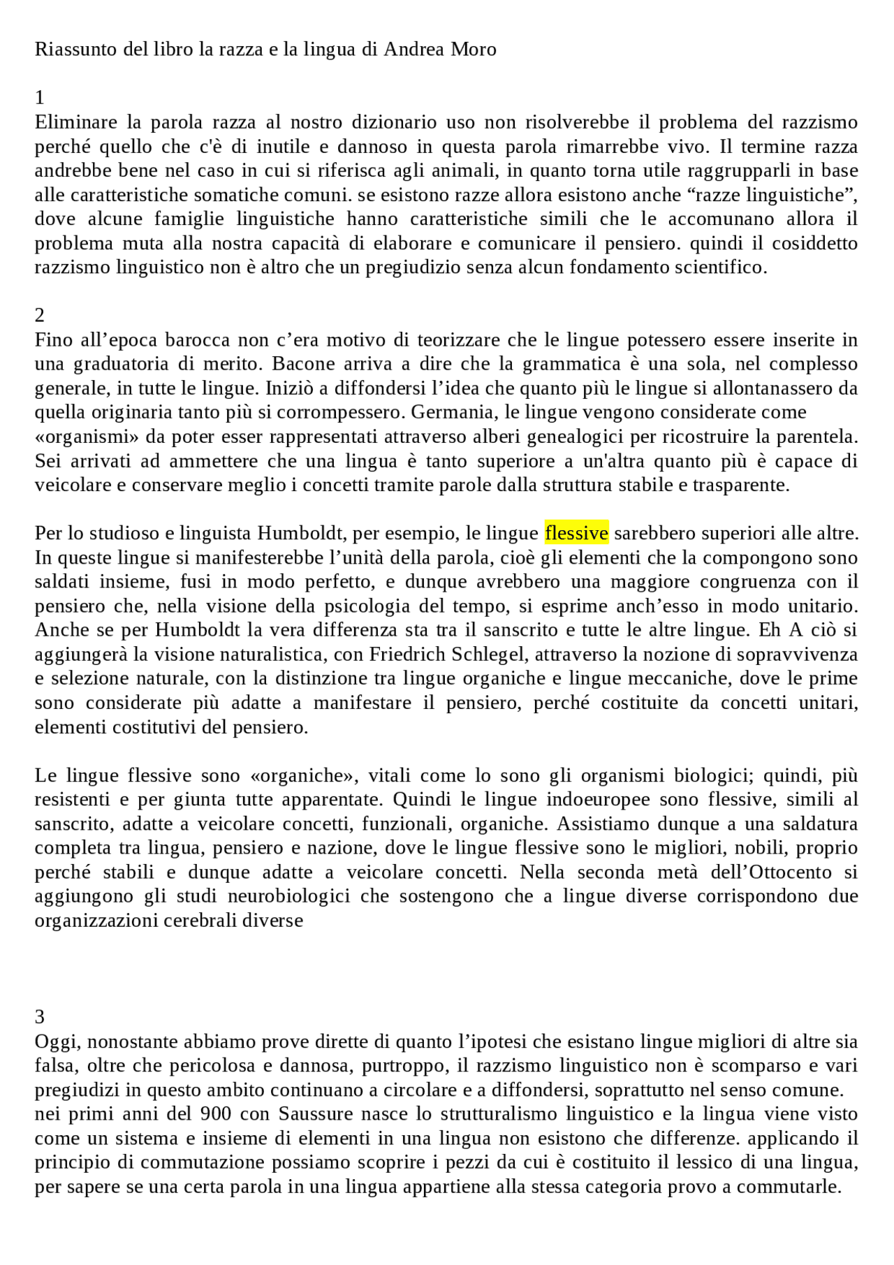 Riassunto Brevissimo Ma Dettagliatissimo Docsity