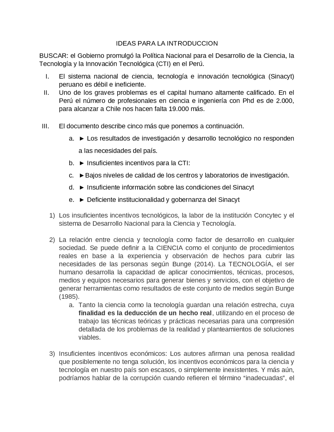 IDEAS PARA LA INTRODUCCION - Docsity