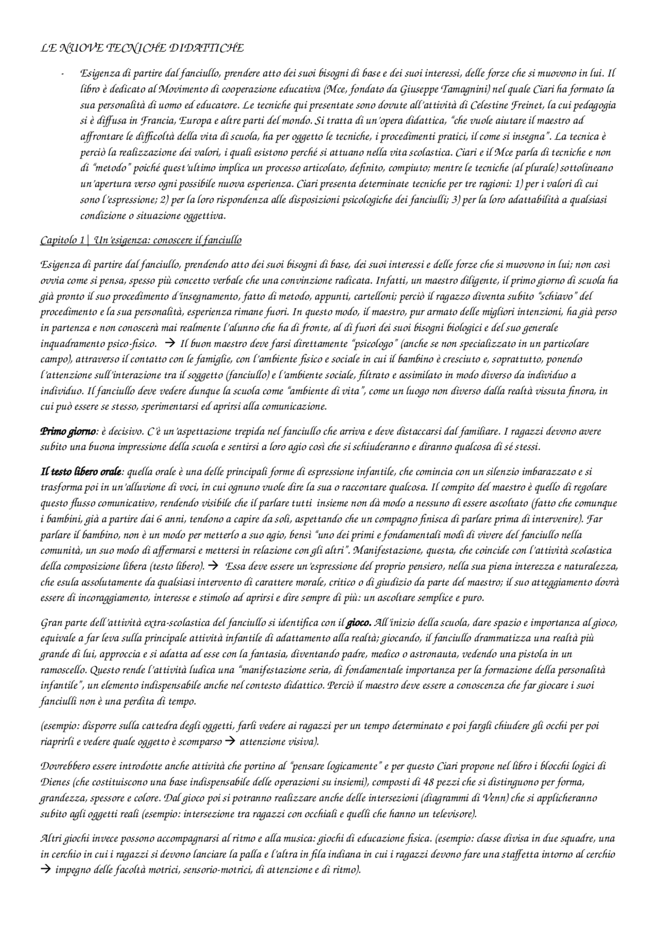 Le Nuove Tecniche Didattiche Riassunto Docsity
