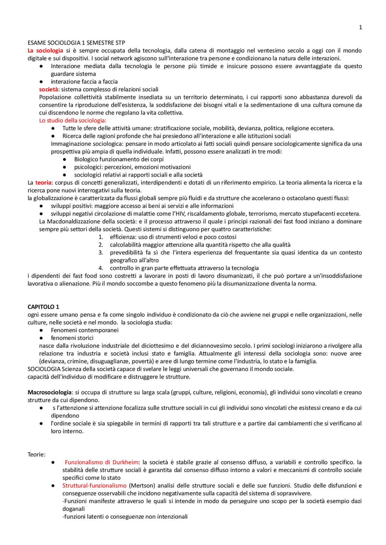 Appunti Completi Per Esame Di Sociologia Docsity